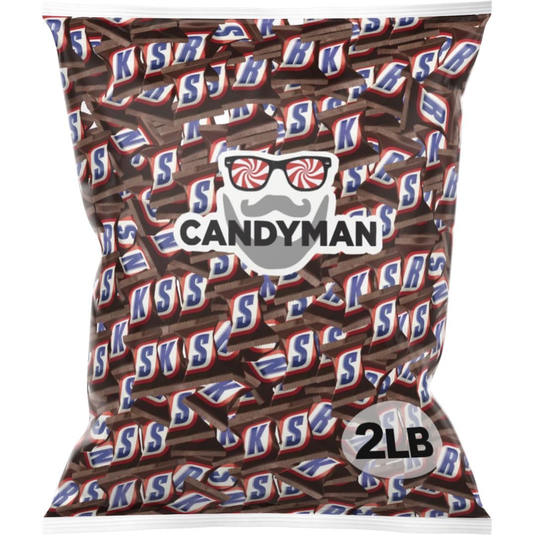 CANDYMAN (2 Lbs) Chocolate Candy Bundle of Snickers Mini Bar Snack Pack ...