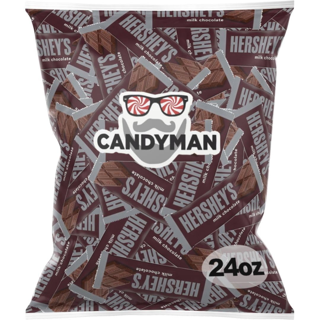 CANDYMAN (24 OZ) Chocolate Candy Bundle of Hershey's bars Individually ...