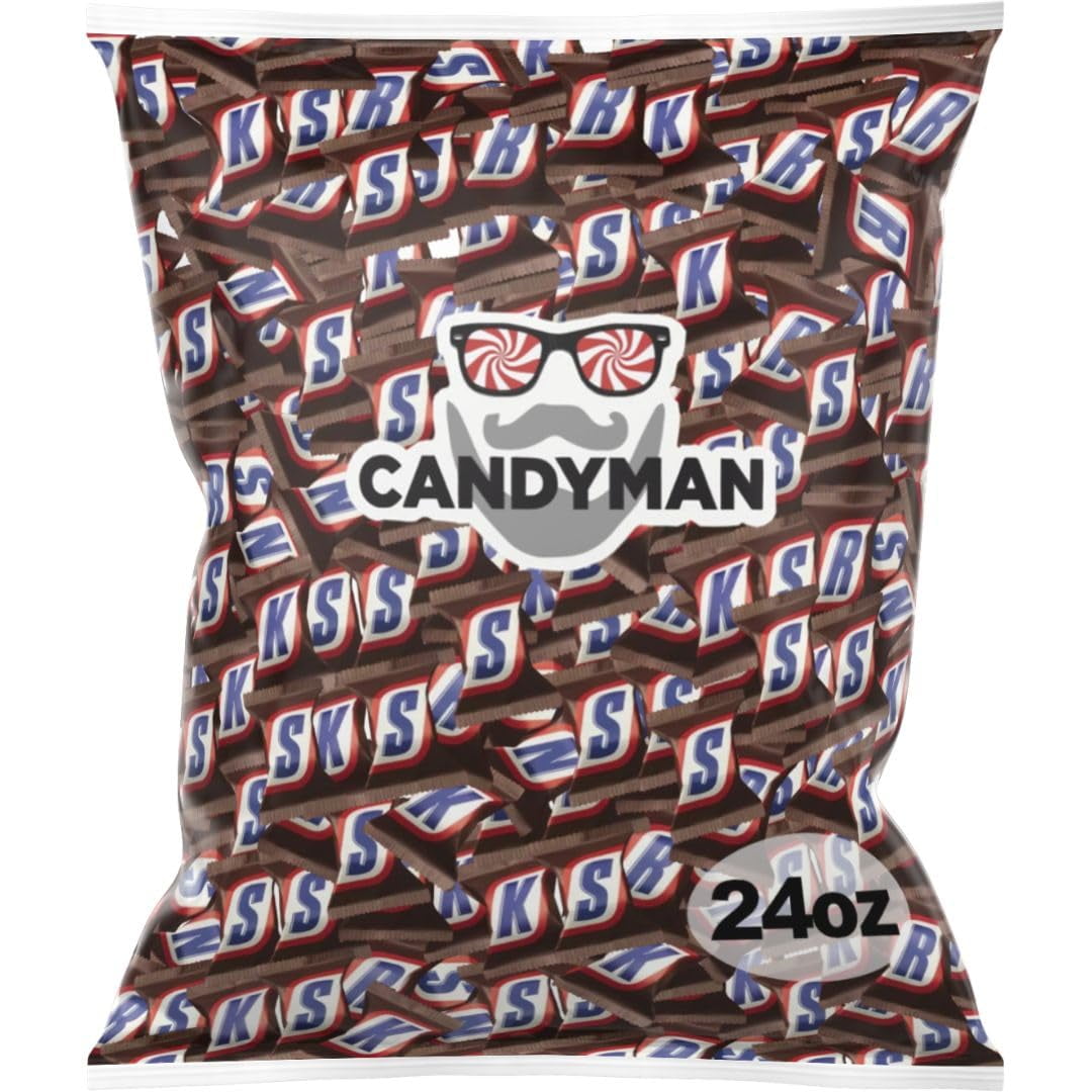 CANDYMAN (24 OZ) Chocolate Candy Bundle of Snickers Mini Bar Snack Pack ...