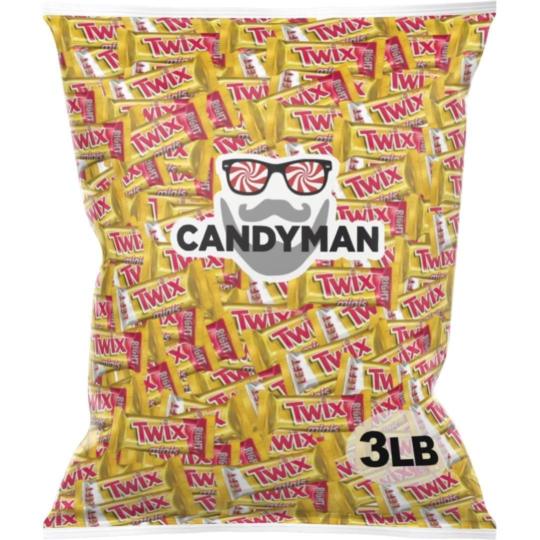 CANDYMAN (3 Lbs) Chocolate Candy Bundle of Twix Mini Bar Snack Pack ...