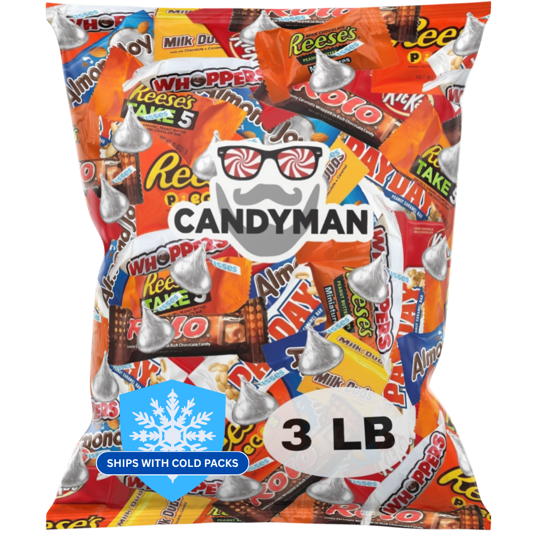 CANDYMAN 3 Pound Bag Mix of Chocolate, Individually Wrapped Assorted ...