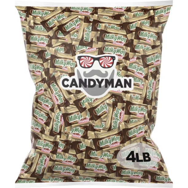 CANDYMAN (4 Lbs) Chocolate Candy Bundle of Milky Way Mini Bar Snack ...