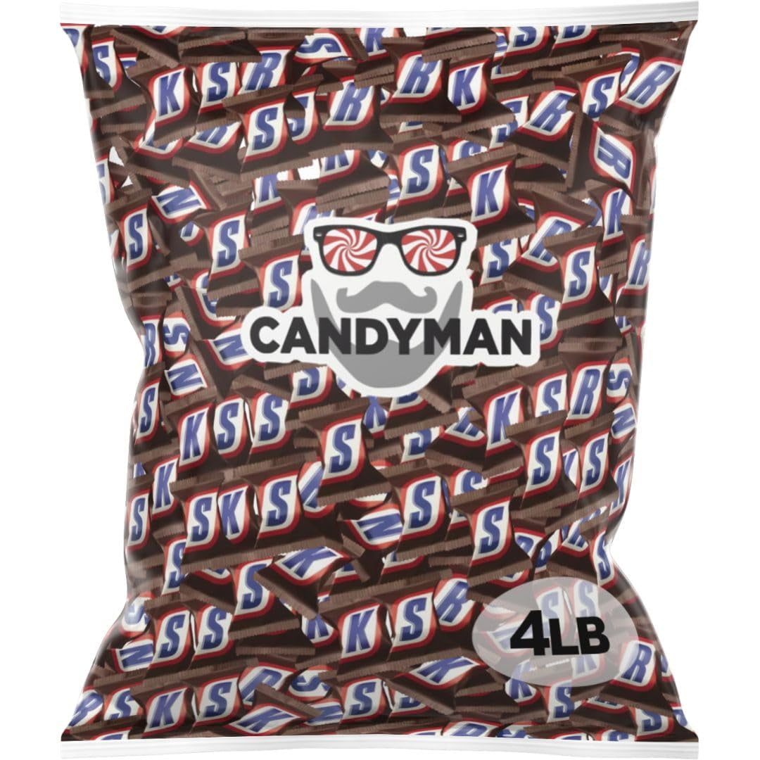 CANDYMAN (4 Lbs) Chocolate Candy Bundle of Snickers Mini Bar Snack Pack ...