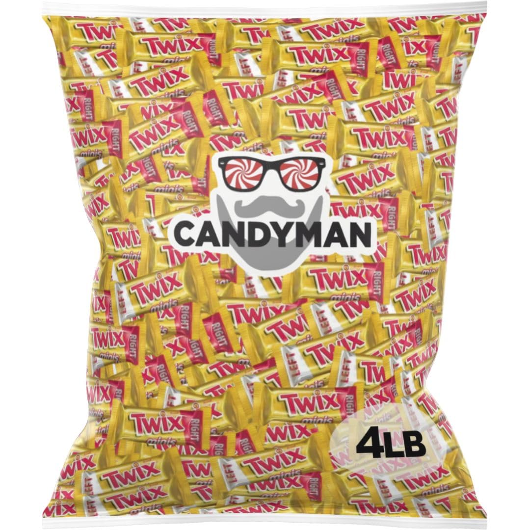 CANDYMAN (4 Lbs) Chocolate Candy Bundle of Twix Mini Bar Snack Pack ...