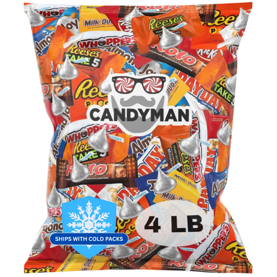 CANDYMAN 4 Pound Bag Mix of Chocolate, Individually Wrapped Assorted ...