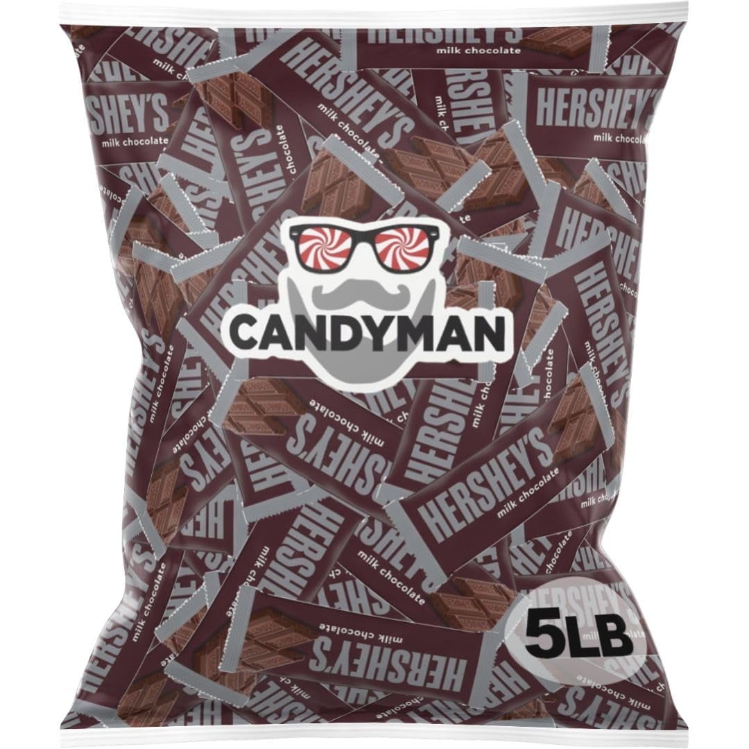 CANDYMAN (5 Lbs) Chocolate Candy Bundle of Hershey's bars Individually ...