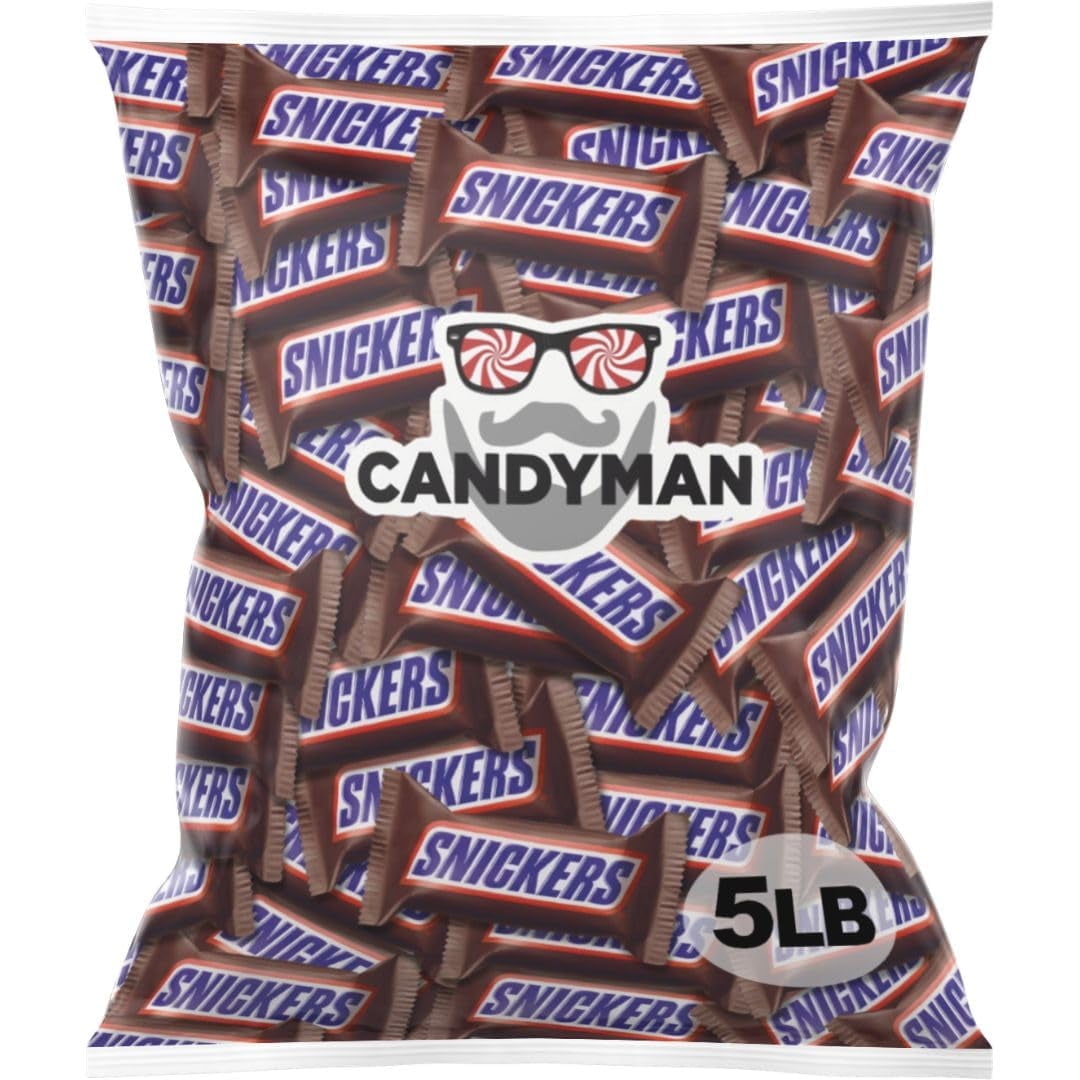 CANDYMAN (5 Lbs) Chocolate Candy Bundle of Snickers Fun Size Chocolate ...
