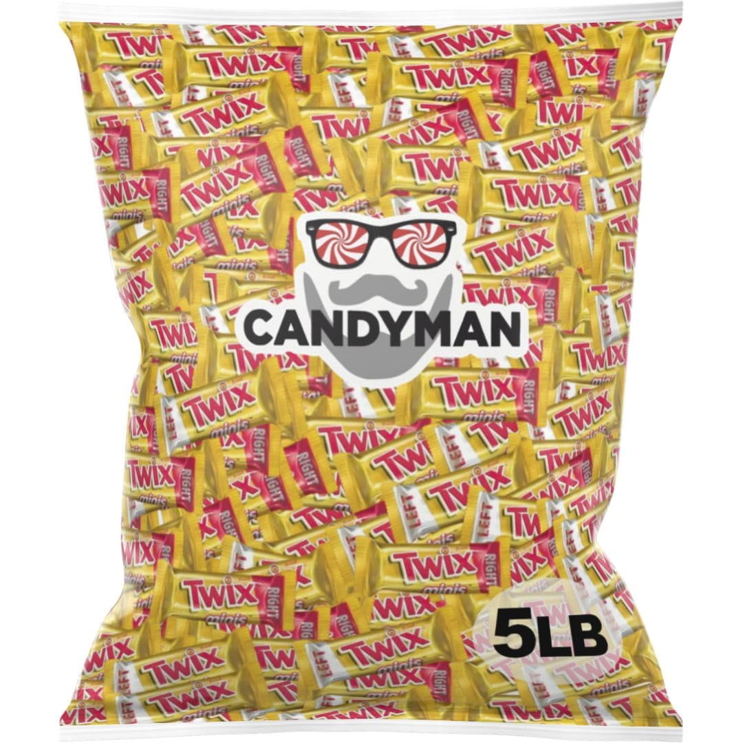 CANDYMAN (5 Lbs) Chocolate Candy Bundle of Twix Mini Bar Snack Pack ...