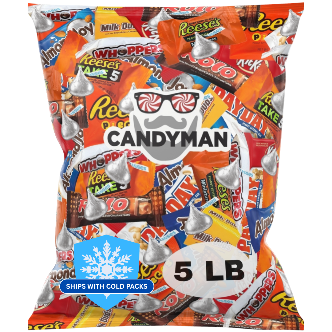 CANDYMAN 5 Pound Bag Mix of Chocolate, Individually Wrapped Assorted ...