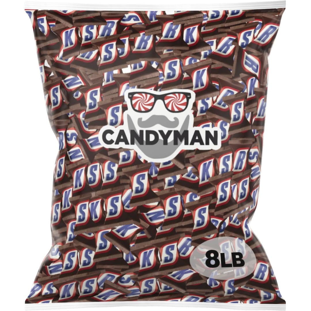 CANDYMAN (8 Lbs) Chocolate Candy Bundle of Snickers Mini Bar Snack Pack ...