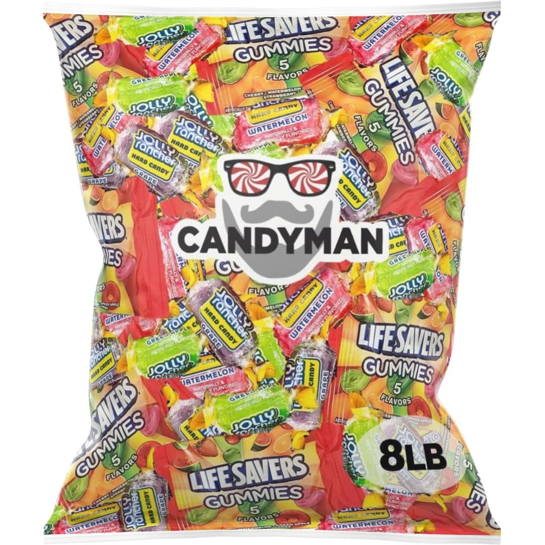 CANDYMAN 8 Pound Mixed Candy Bundle of Half Jolly Ranchers Hard Candy ...
