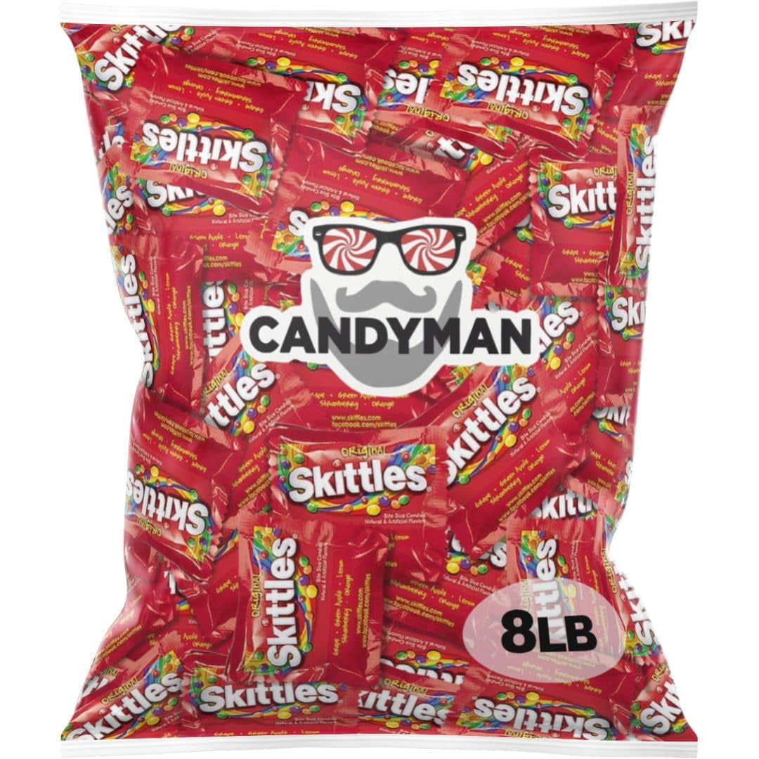 CANDYMAN 8LB Bundle of Skittles candy bulk, individually wrapped candy ...