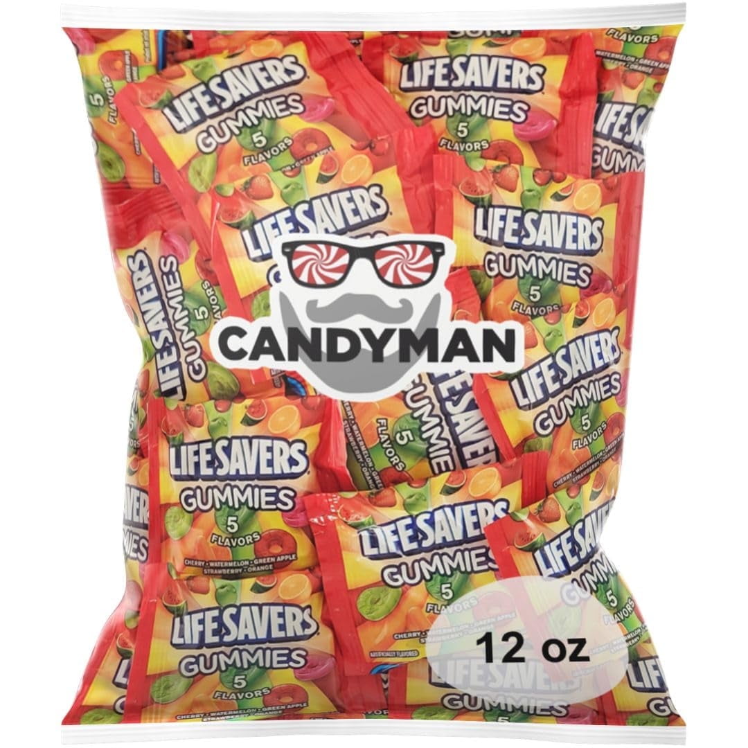 CANDYMAN Bundle of Fun Size Lifesavers Gummies 12 Ounce Bulk Candy ...
