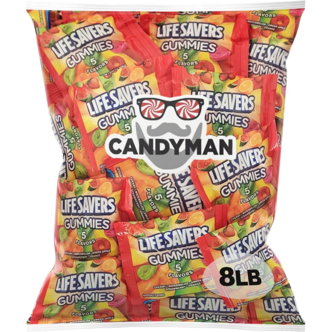 CANDYMAN Bundle of Fun Size Lifesavers Gummies 8 Pounds Bulk Candy ...