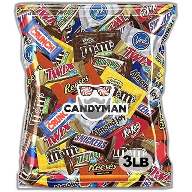 CANDYMAN Chocolate Candy Variety Pack - Fun & Mini Size Individually ...