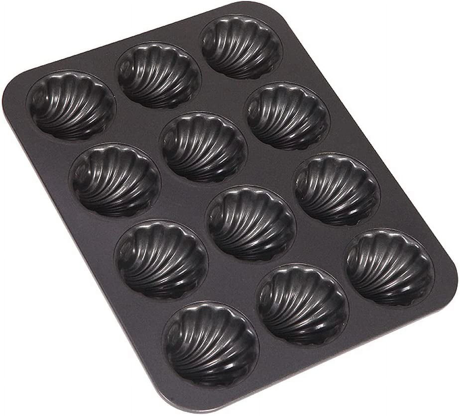 CANDeal Nonstick Deep Madeleine Pan, 12-Cup Heavy Duty Shell Shape ...
