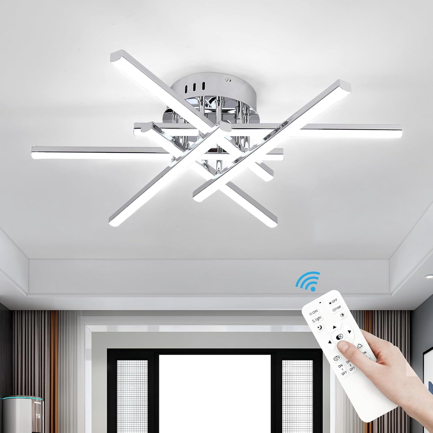 CANEOE Modern Led Ceiling Light,50W Sputnik LED Dimmable Ceiling Light ...