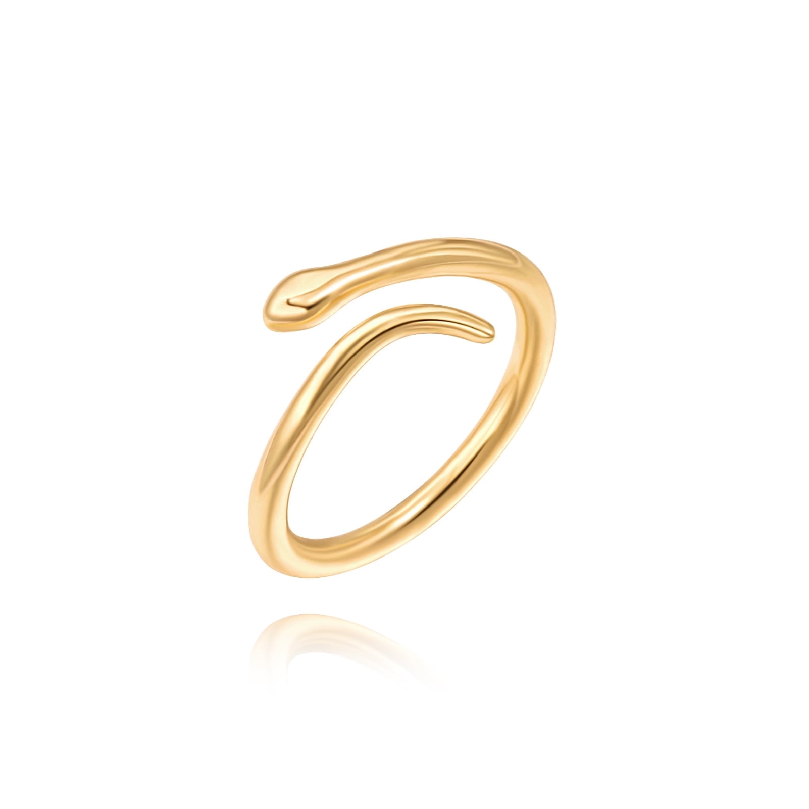 CANEVINKA 18K Gold Plated Snake Band Rings for Women Dainty Stacking ...