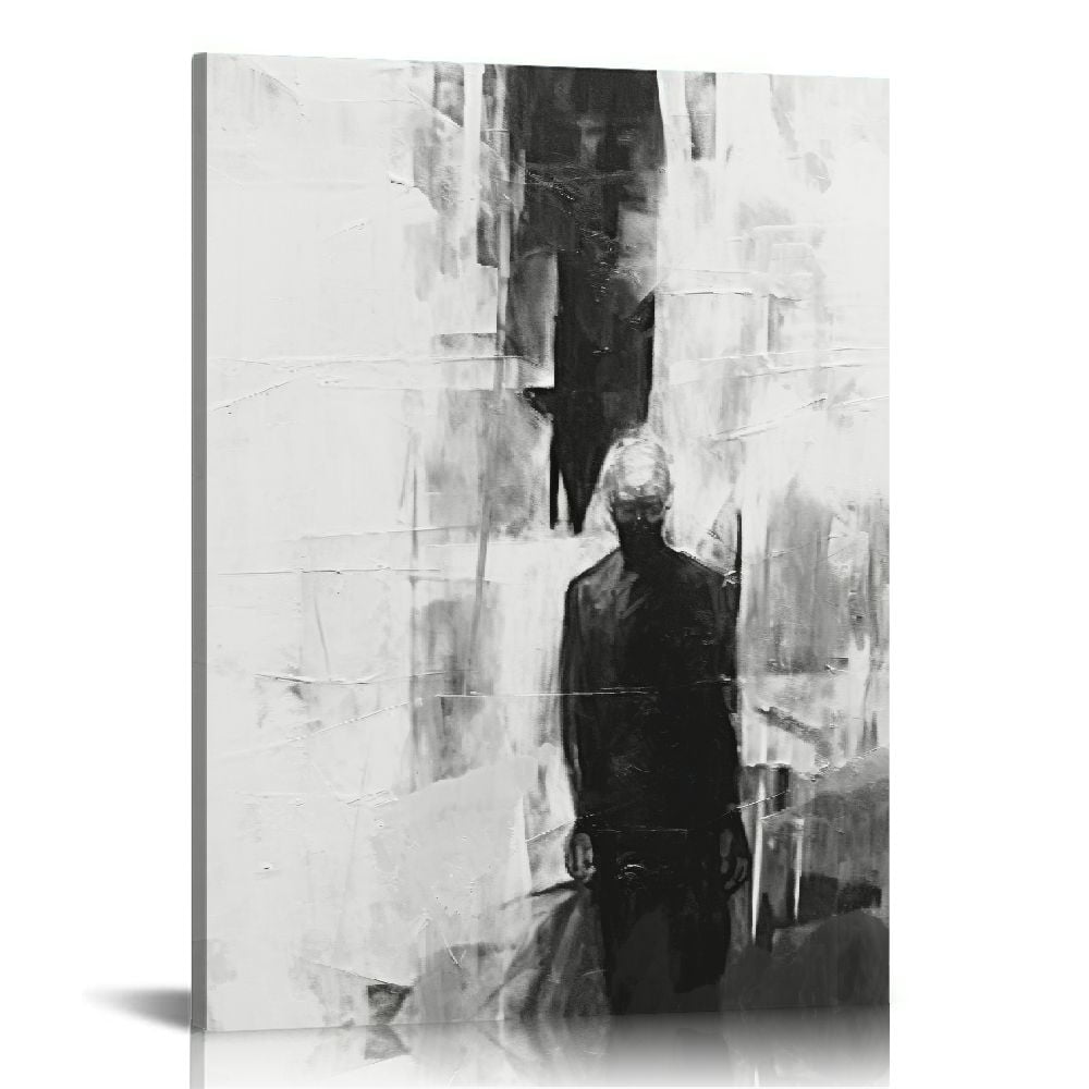 WENZZ Black Abstract Color Block Canvas Prints Wall Art for Bedroom ...