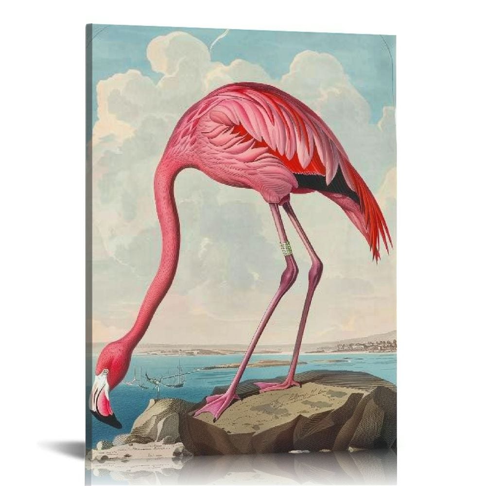 CANFLASHION Canvas Painting Poster Wall Art Picture Print Pink Flamingo ... CANFLASHION Canvas Painting Poster Wall Art Picture Print Pink Flamingo ...