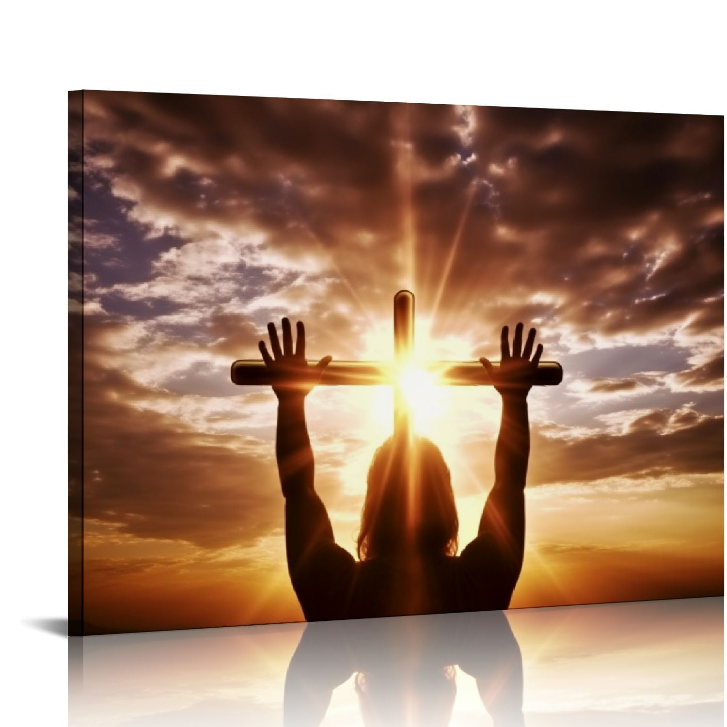 CANFLASHION Christian Wall Art Framed, Canvas Print Mind Pray Picture ...