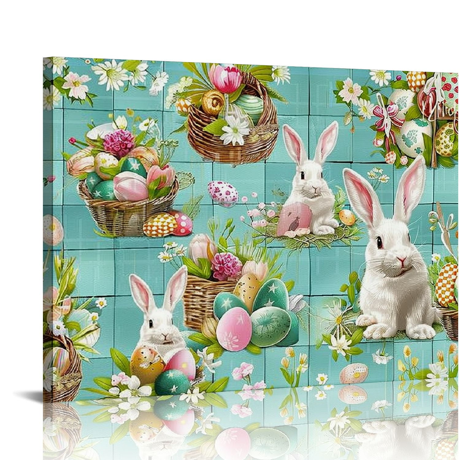 WENZZ Easter Bunny Wall Art For Living Room/Bedroom, Canvas Bathroom ...