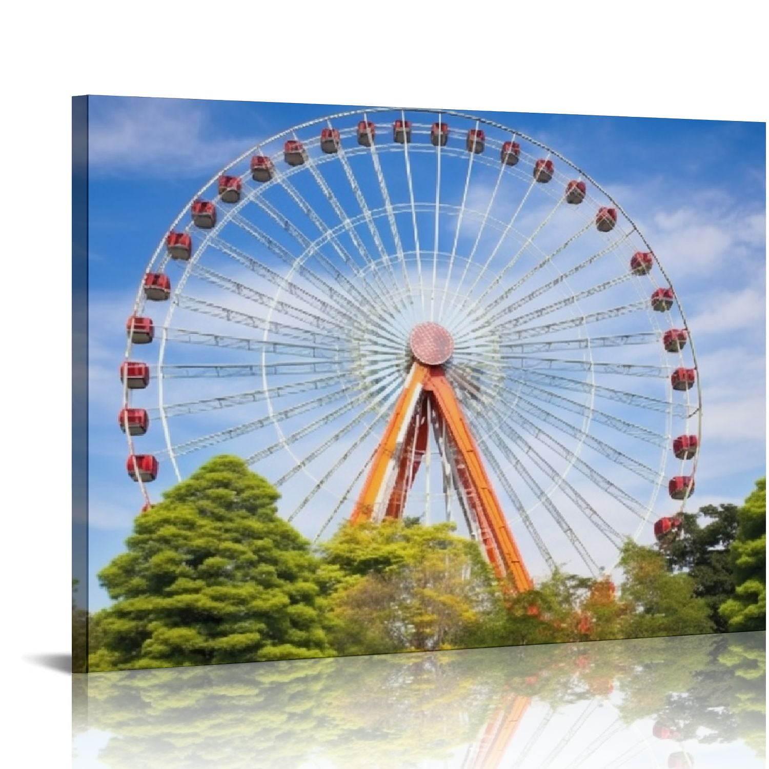 CANFLASHION Ferris Wheel Canvas Wall Art For Living room Poster ...