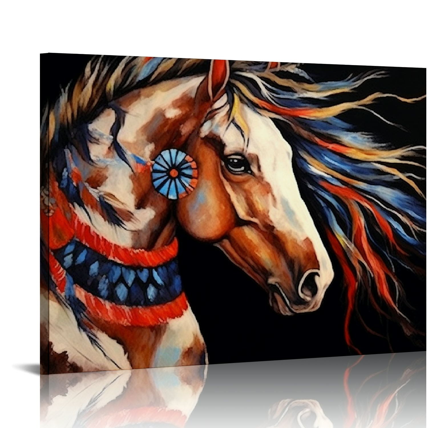 CANFLASHION Horse Native American Decor Colorful Southwestern Indian ...