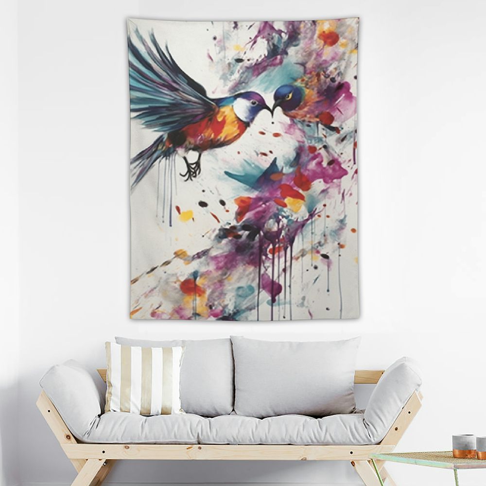 CANFLASHION Hummingbird Tapestry, Art Lily Flowers Birds and Color ... CANFLASHION Hummingbird Tapestry, Art Lily Flowers Birds and Color ...