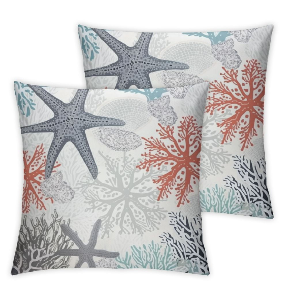 CANFLASHION Ocean Coral Pillow Covers Nautical Coastal Throw Pillows ... CANFLASHION Ocean Coral Pillow Covers Nautical Coastal Throw Pillows ...