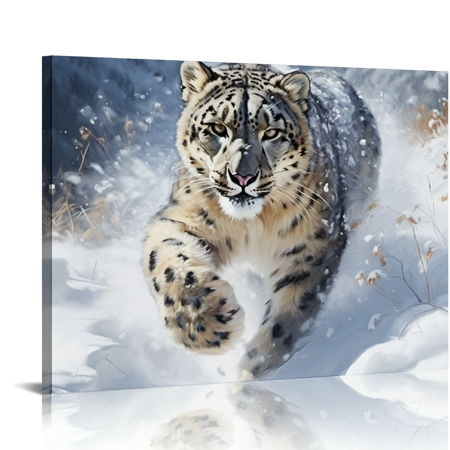 CANFLASHION Snow Leopard Canvas Print Wall Decor for Living Room ...