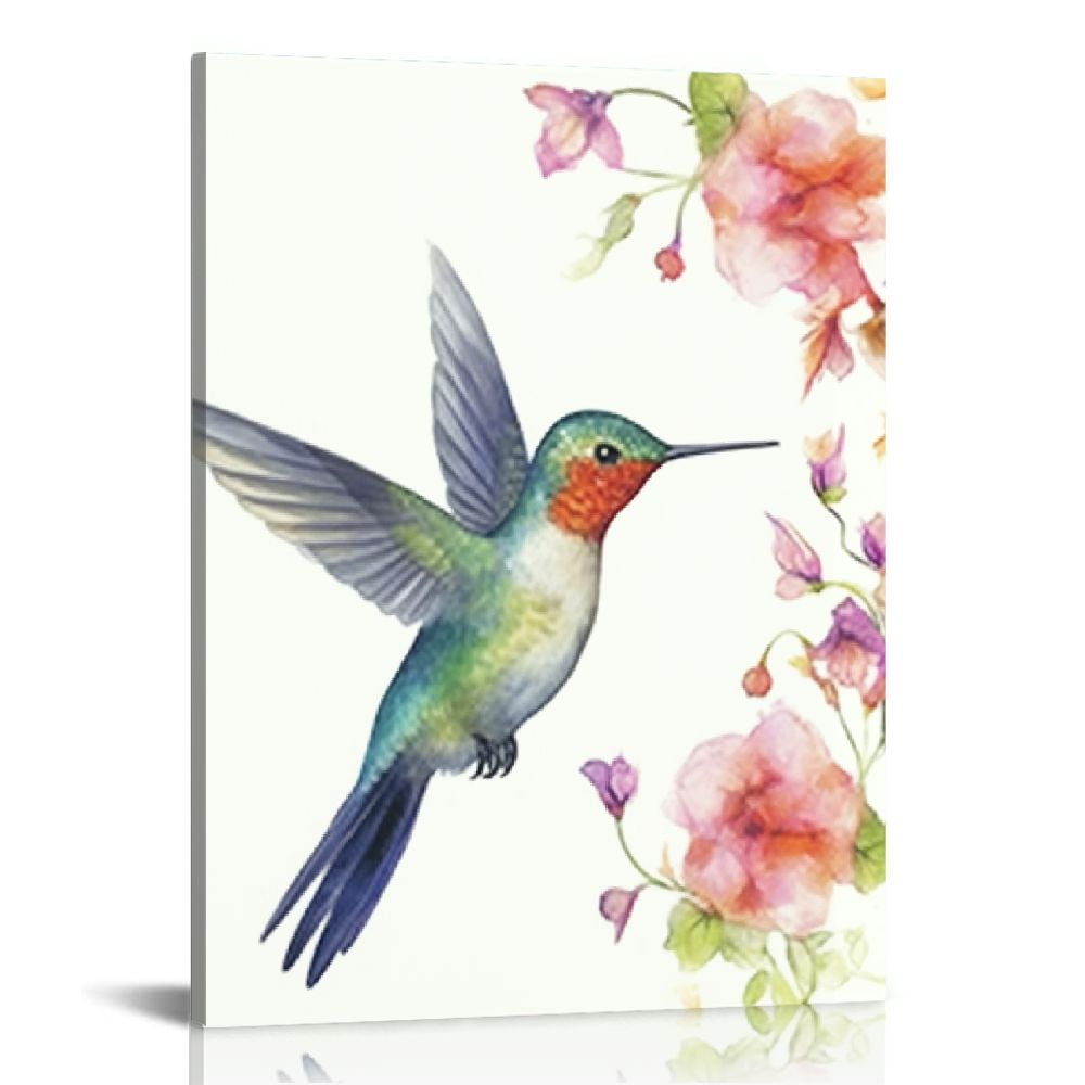 CANFLASHION Watercolor Hummingbirds Wall Art Print - Vintage Birds with ... CANFLASHION Watercolor Hummingbirds Wall Art Print - Vintage Birds with ...