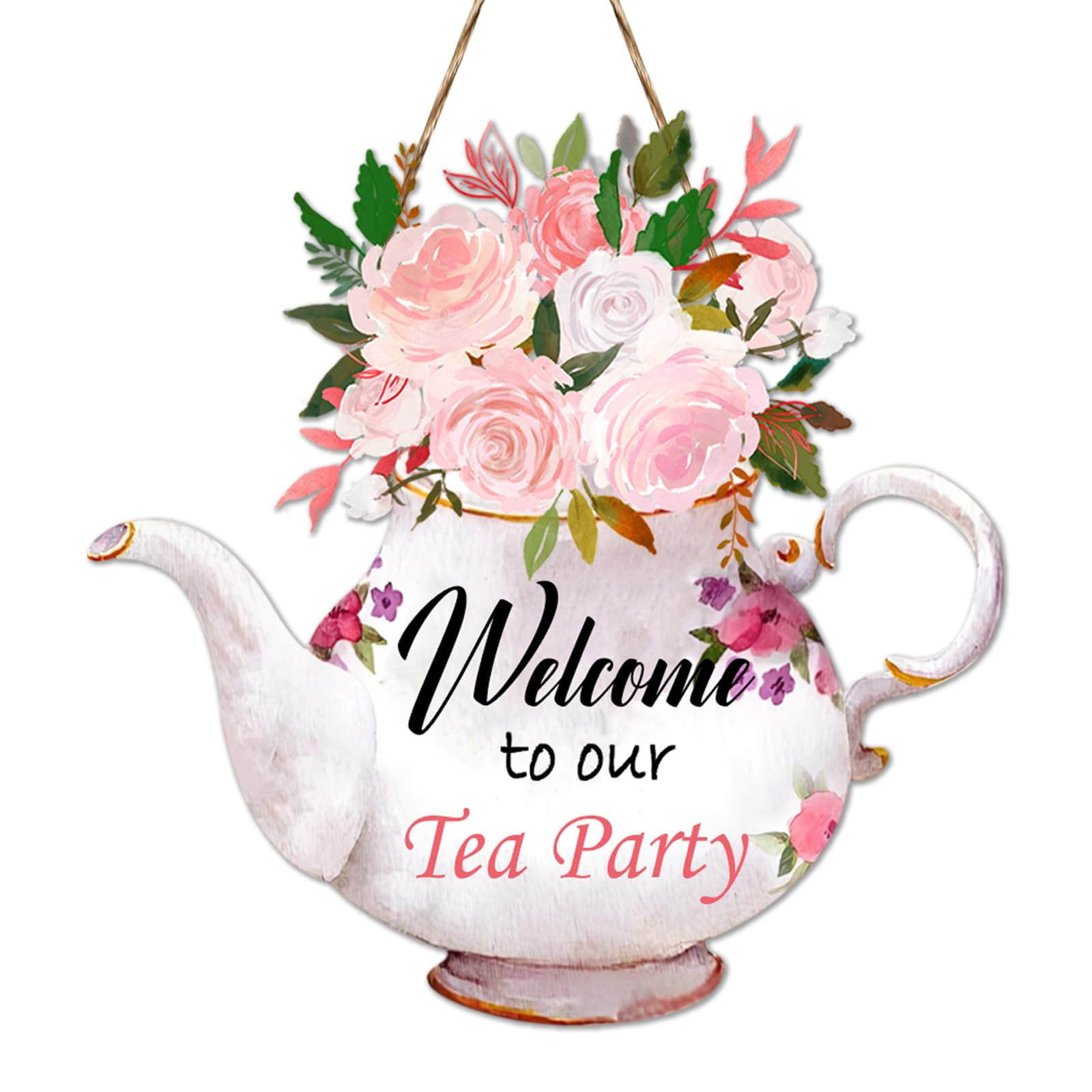 CANIPHA Party Decorations Door Sign, ATT1Colorful TeaPot-Shaped Party ...