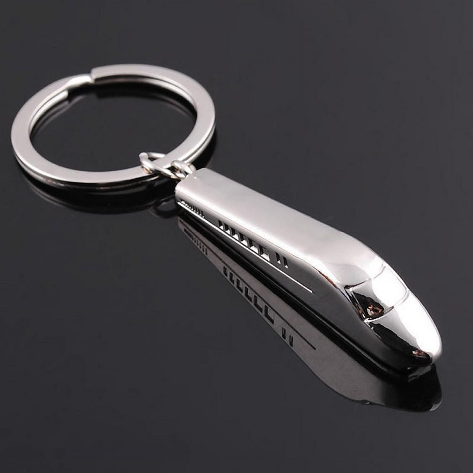CANKER Silver Metal Keyfob 3D Car Locomotive Train Head Keyring ...