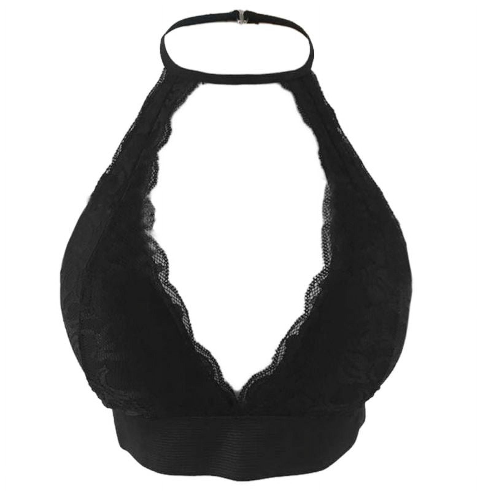 CANKER Women Floral Lace High Neck Bralette Halter Hollow Crop Top ...
