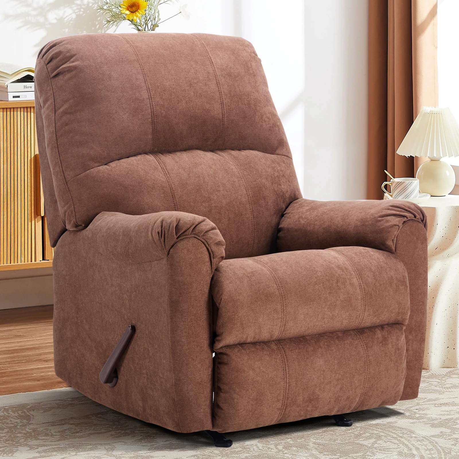 CANMOV Rocker Recliner Chair for Adults,Manual Recliner Chair with ...