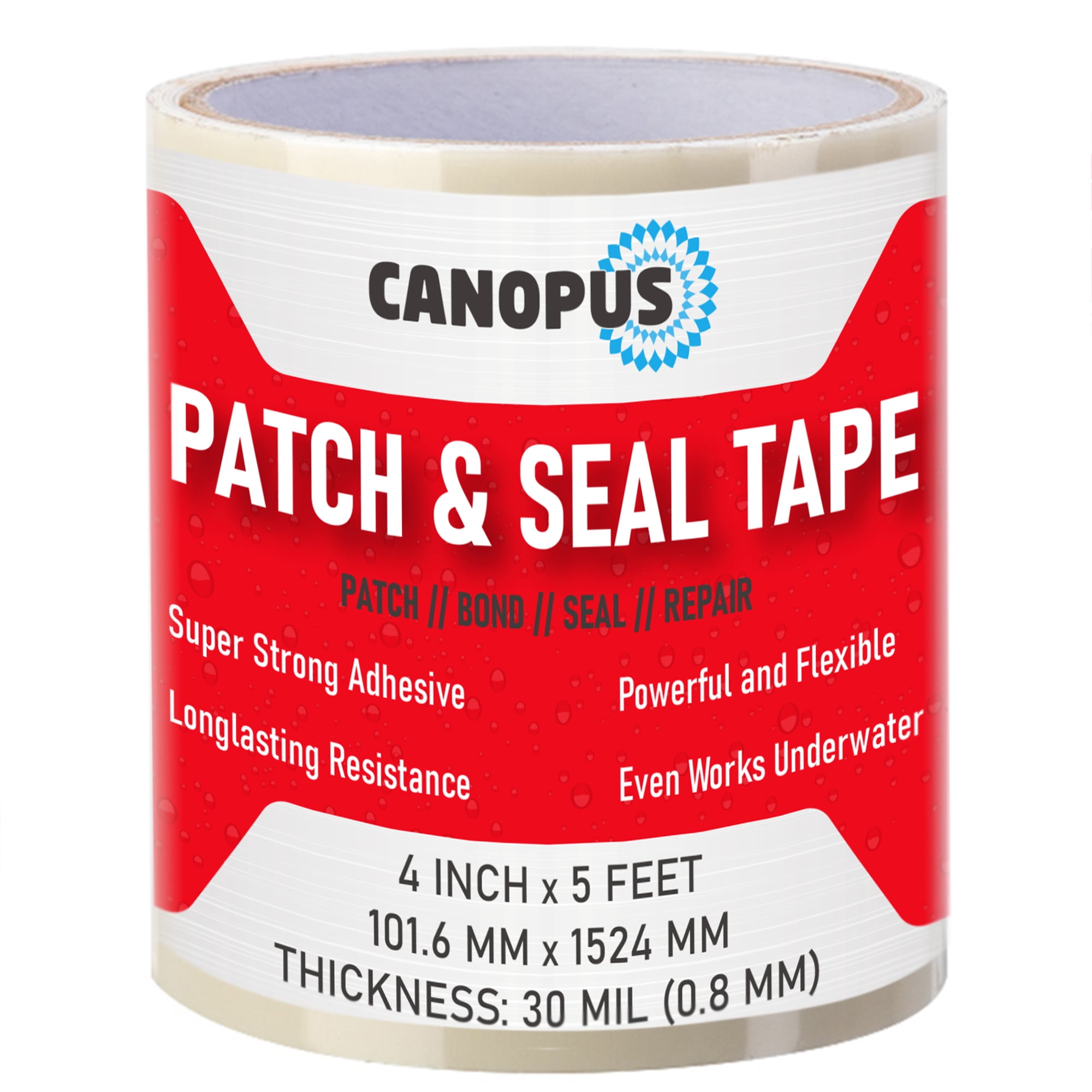 "CANOPUS 4""x5' Waterproof Patch and Sealant Tape White - Roof & Gutter ...