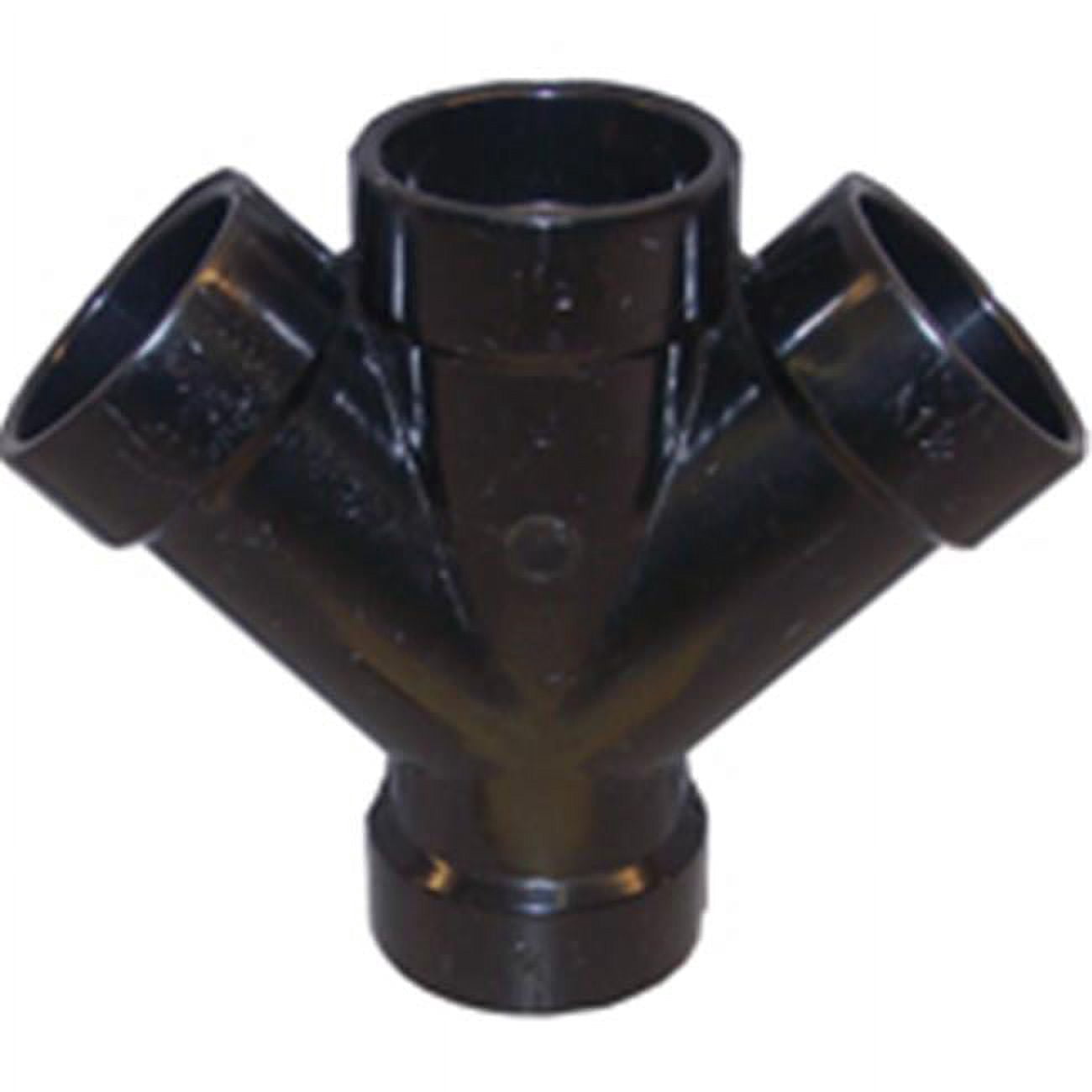 CANPLAS 102351BC Double Pipe Wye, 1-1/2 in, Hub, ABS, Black - Walmart.com