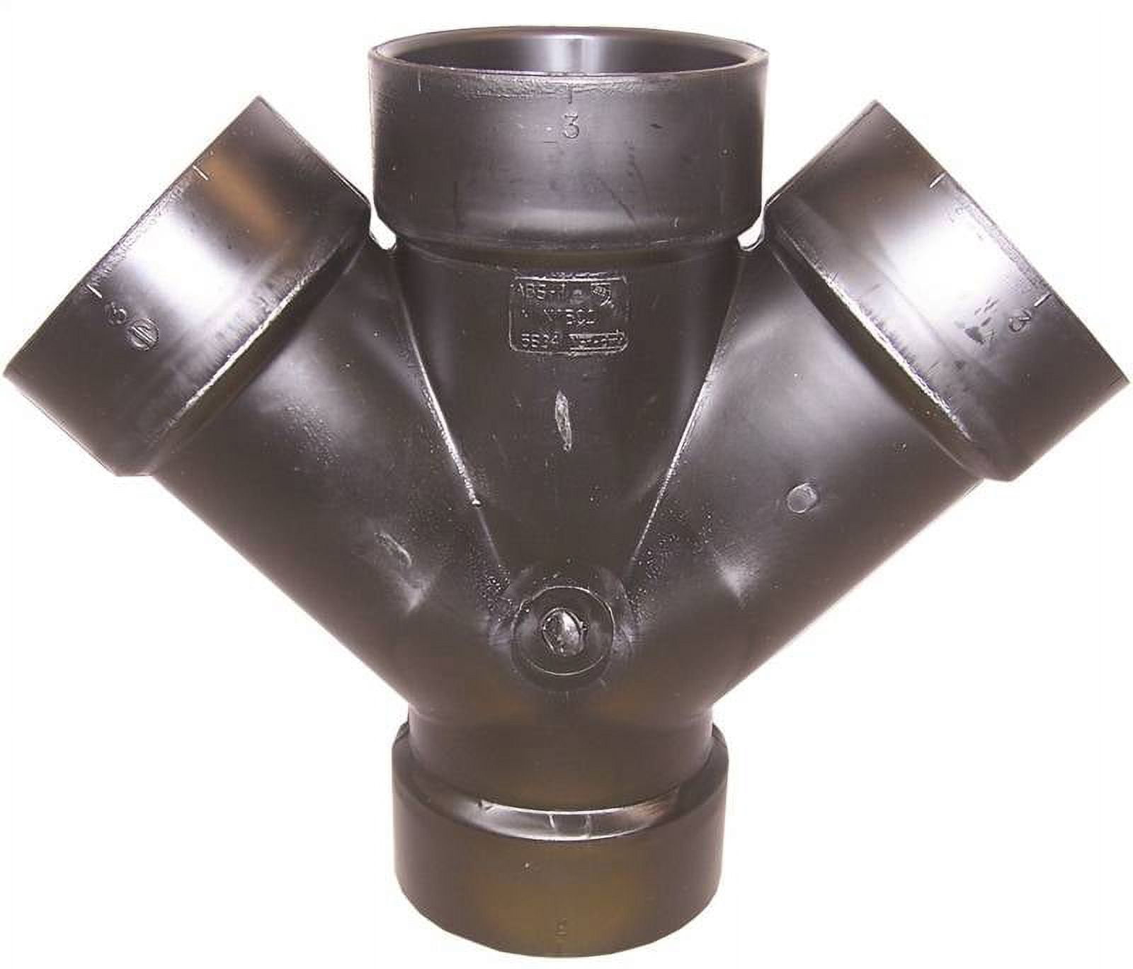 CANPLAS 102353BC Double Pipe Wye, 3 in, Hub, ABS, Black - Walmart.com