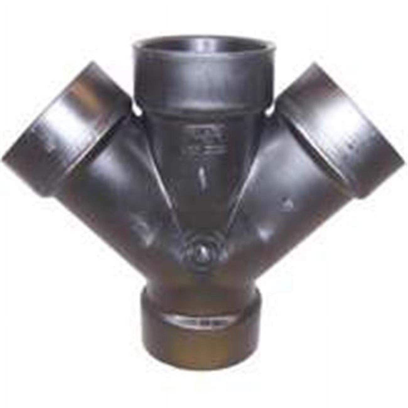 CANPLAS 102354BC Double Pipe Wye, 4 in, Hub, ABS, Black - Walmart.com