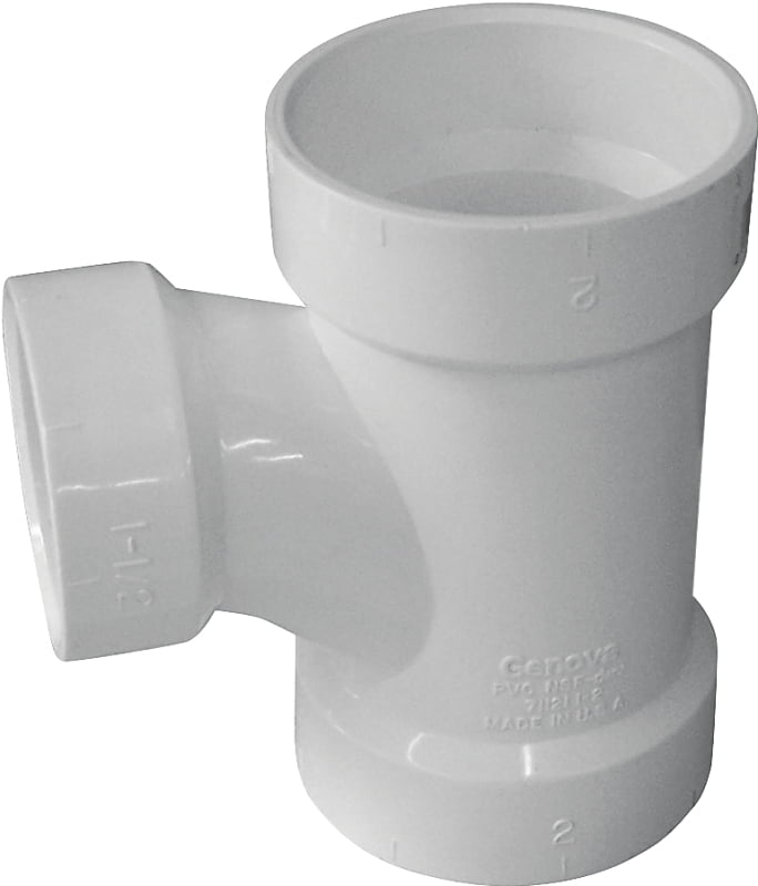 CANPLAS 192136 Sanitary Pipe Tee, 4 x 3 in, Hub, PVC, White - Walmart.com