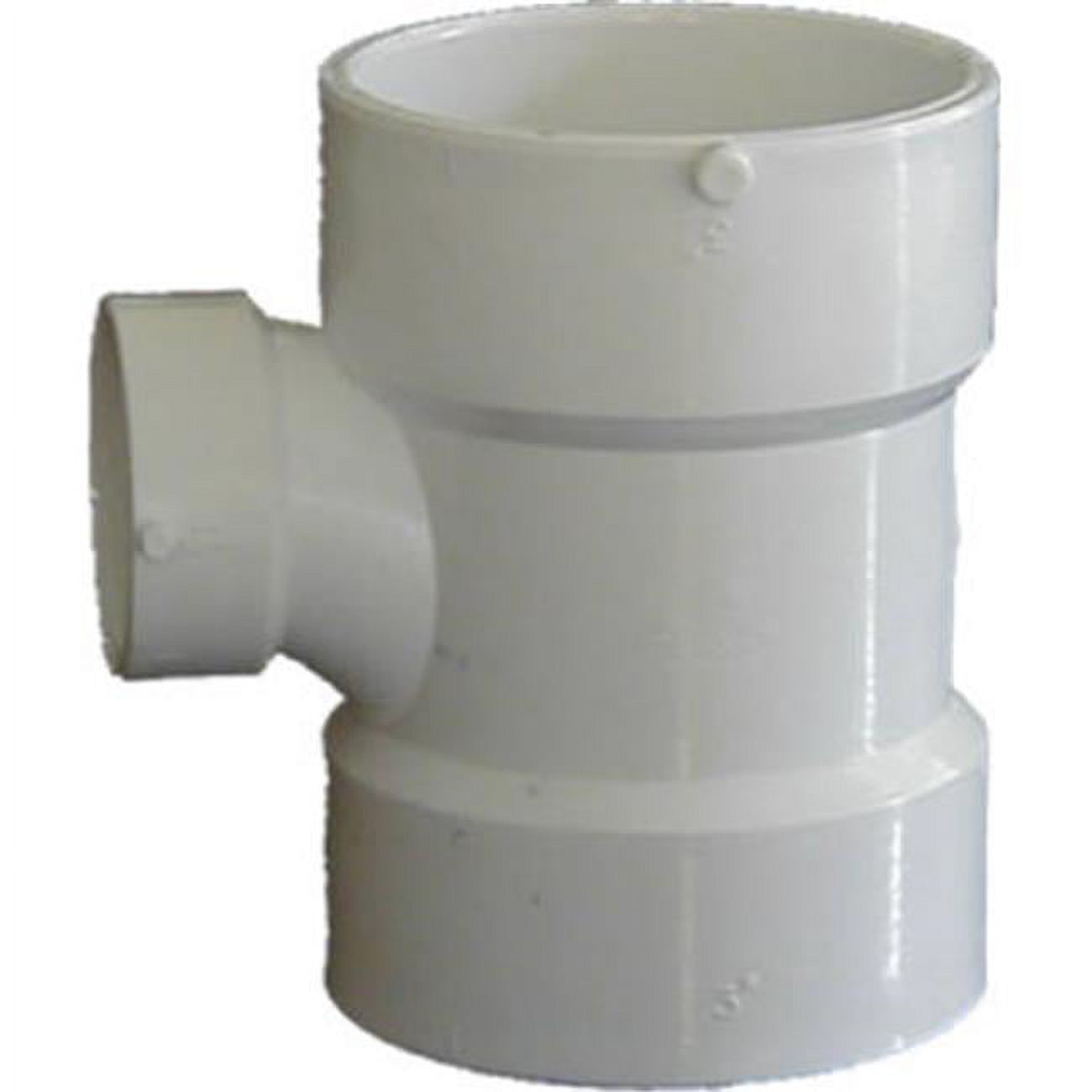 CANPLAS 192138P Reducing Sanitary Tee, 4 x 1-1/2 in, Hub, PVC, SCH 40 ...