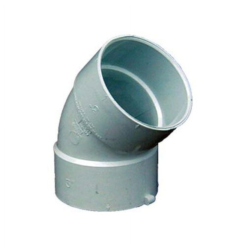 CANPLAS 414184BC Pipe Elbow, 4 in, Hub, 45 deg Angle, PVC, White ...