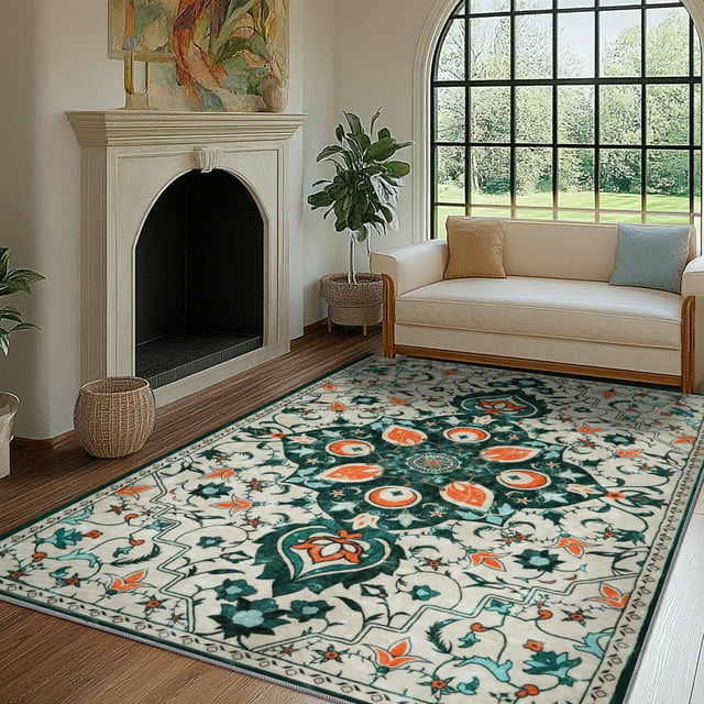 Socofuz 8x10ft Area Rugs for Living Room, Non Slip Machine Washable ...