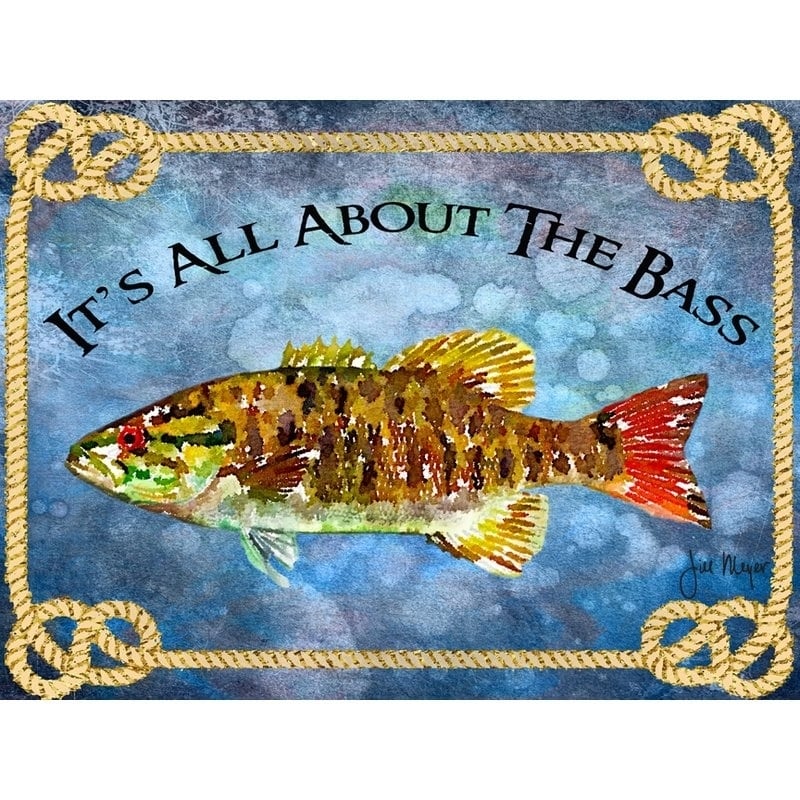 CANVAS All About the Bass Quote Fish by Jill Meyer Graphic Art - Multi ...
