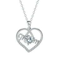 ChicSilver Sterling Silver Heart Necklace with November Yellow Topaz, Perfect Mom Gift - Walmart.com