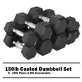 CAP 150lb Rubber Hex Dumbbell Set - Walmart.com