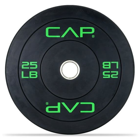 CAP 25 lb 2-Inch Olympic Bumper Weight Plates with Screened Logo ...