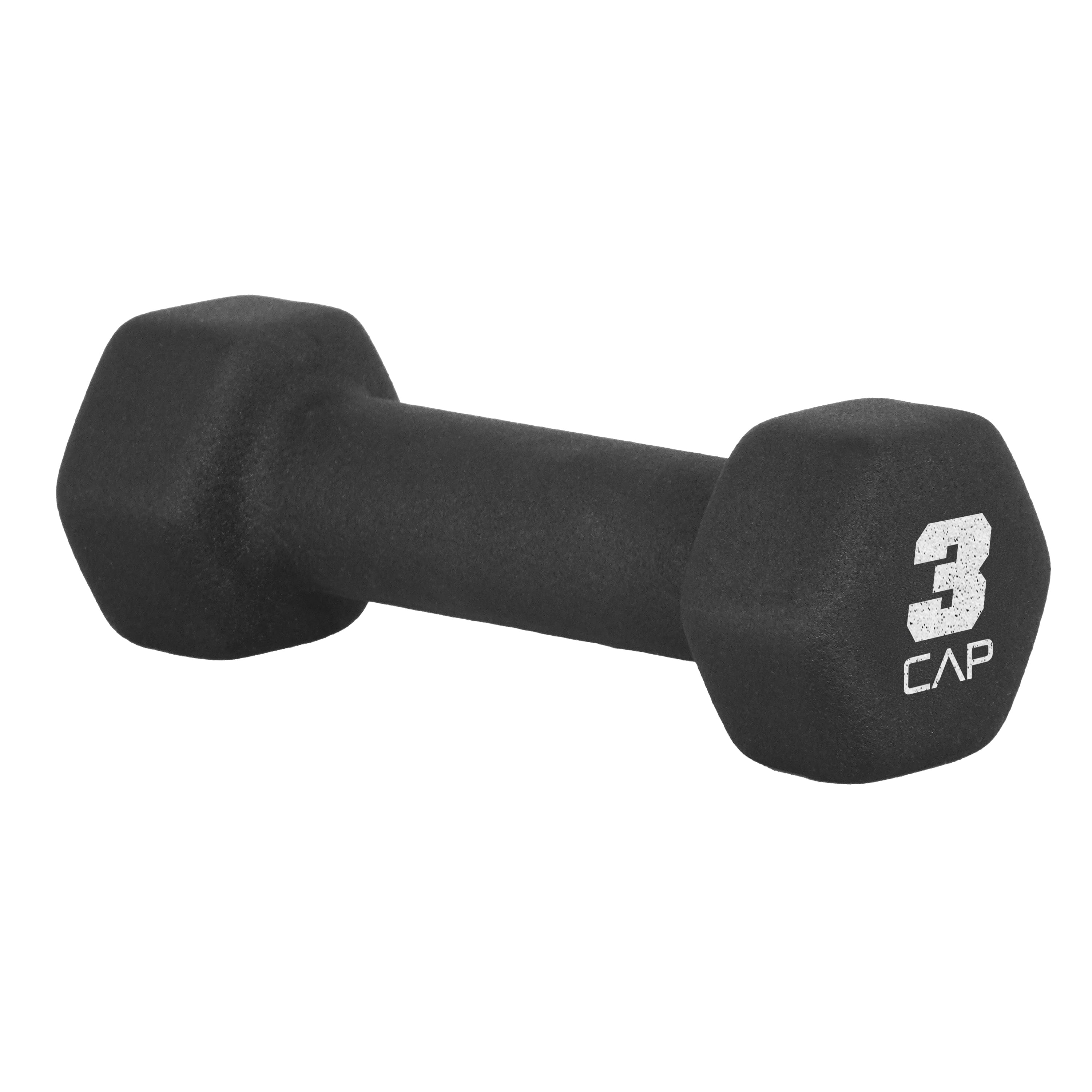 CAP, 3lb Neoprene Dumbbell, Black, Single - Walmart.com