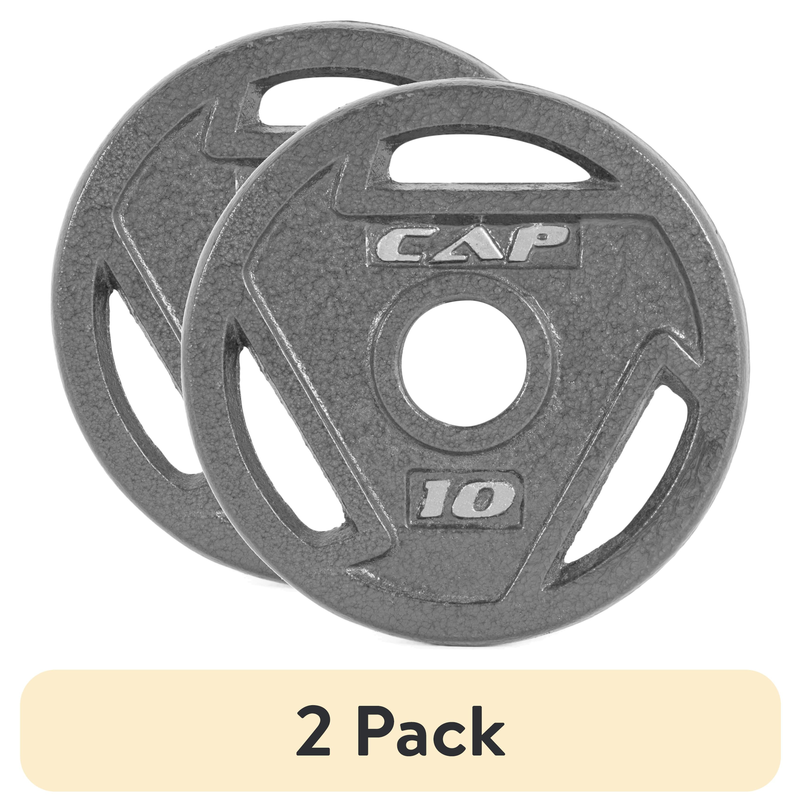 (2 pack) CAP Barbell, 10lb 2 inch Olympic Grip Weight Plate, Grey ...